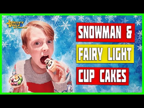 Snowman and Fairy Light Cupcakes