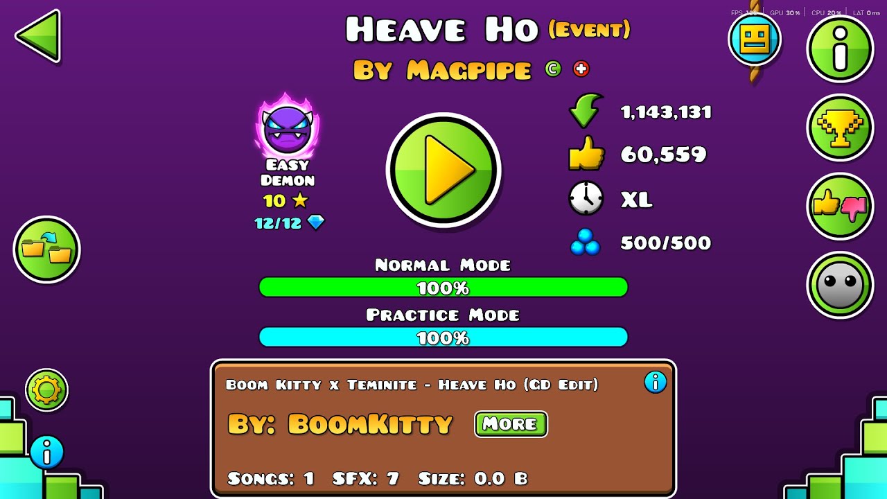 Heave Ho 100% Event Level - YouTube