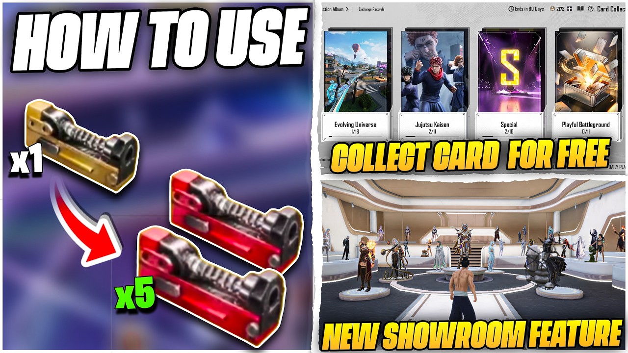 😱 HOW TO USE RED MINI MATERIALS IN BGMI / CARD COLLECTION EVENT ...