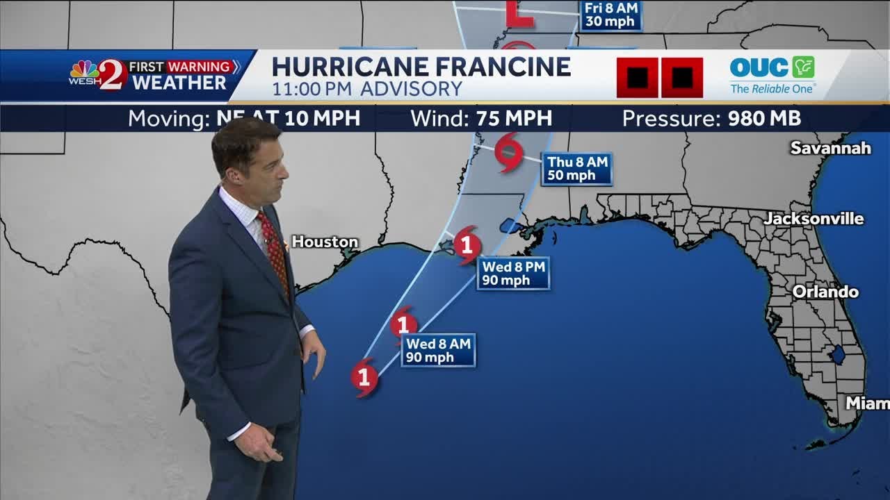 Tracking Hurricane Francine as it approaches Louisiana - YouTube