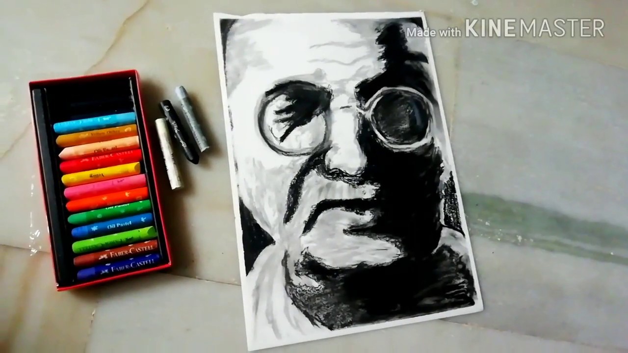 Oil pastel painting MAHATMA GANDHI ।।2nd October ।। oil pastel drawing ...
