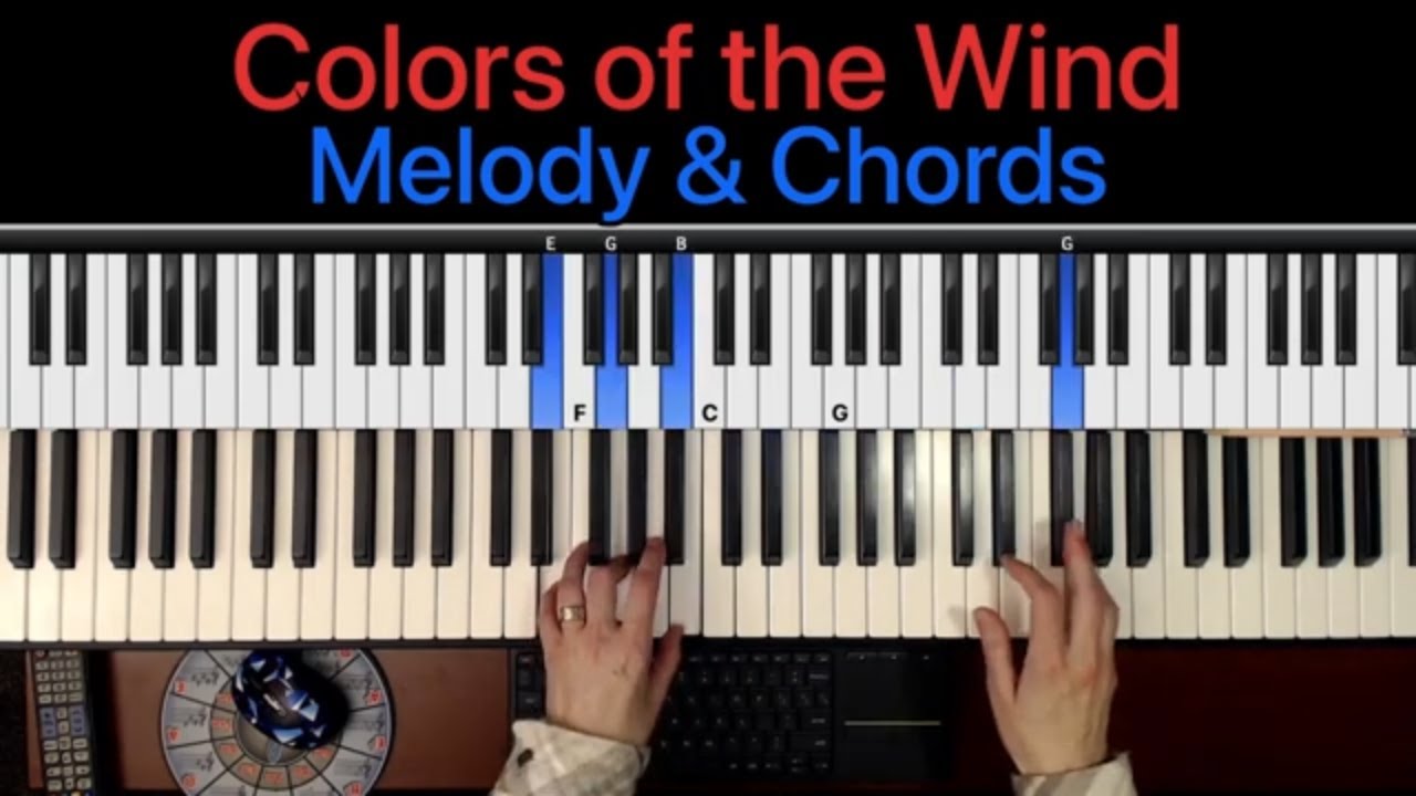 Colors of the Wind Piano Beginner | Pocahantas Melody & Chords - YouTube