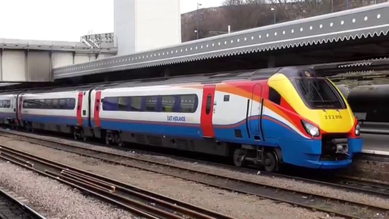East Midlands Trains Class 222 Departing Sheffield (16/1/16) - YouTube
