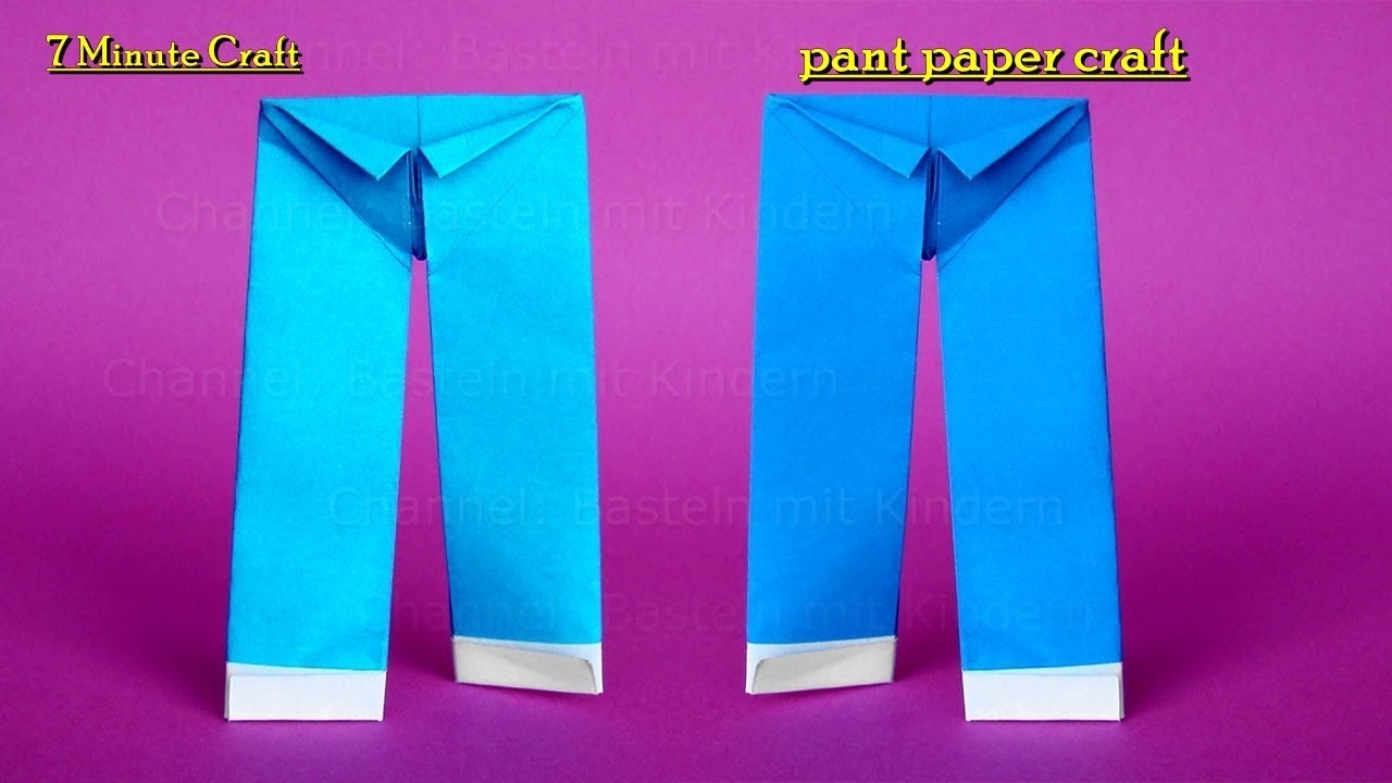 How to Make Cute Origami Paper Pants - Step by Step | Easy Origami ...