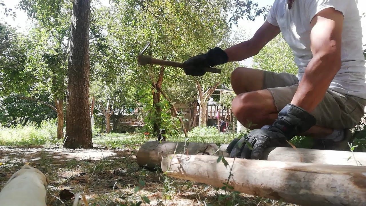 Building A Wooden Bridge with Primitive Tools - YouTube