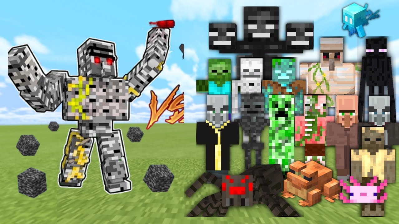 Bedrock Golem vs All Minecraft Mobs (Minecraft 1.19) - YouTube