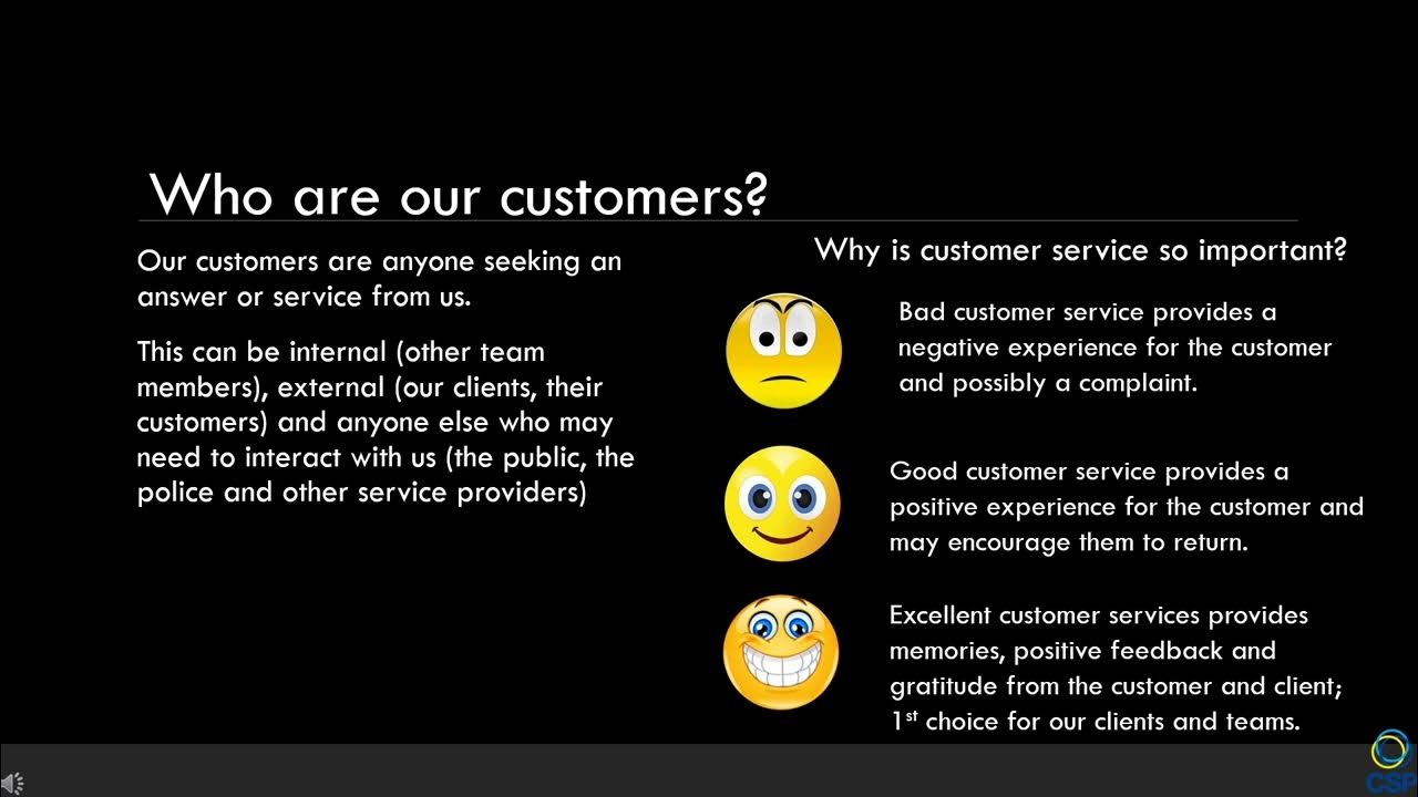 CSP Induction Customer Service - YouTube