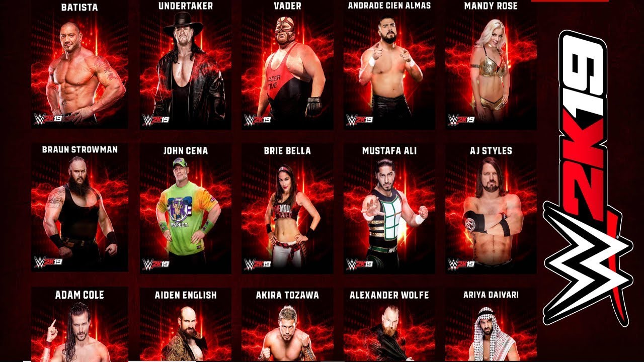 WWE 2K19 ROSTER OFICIAL Todas las SUPERESTRELLAS ( RAW, Smackdown, NXT ...