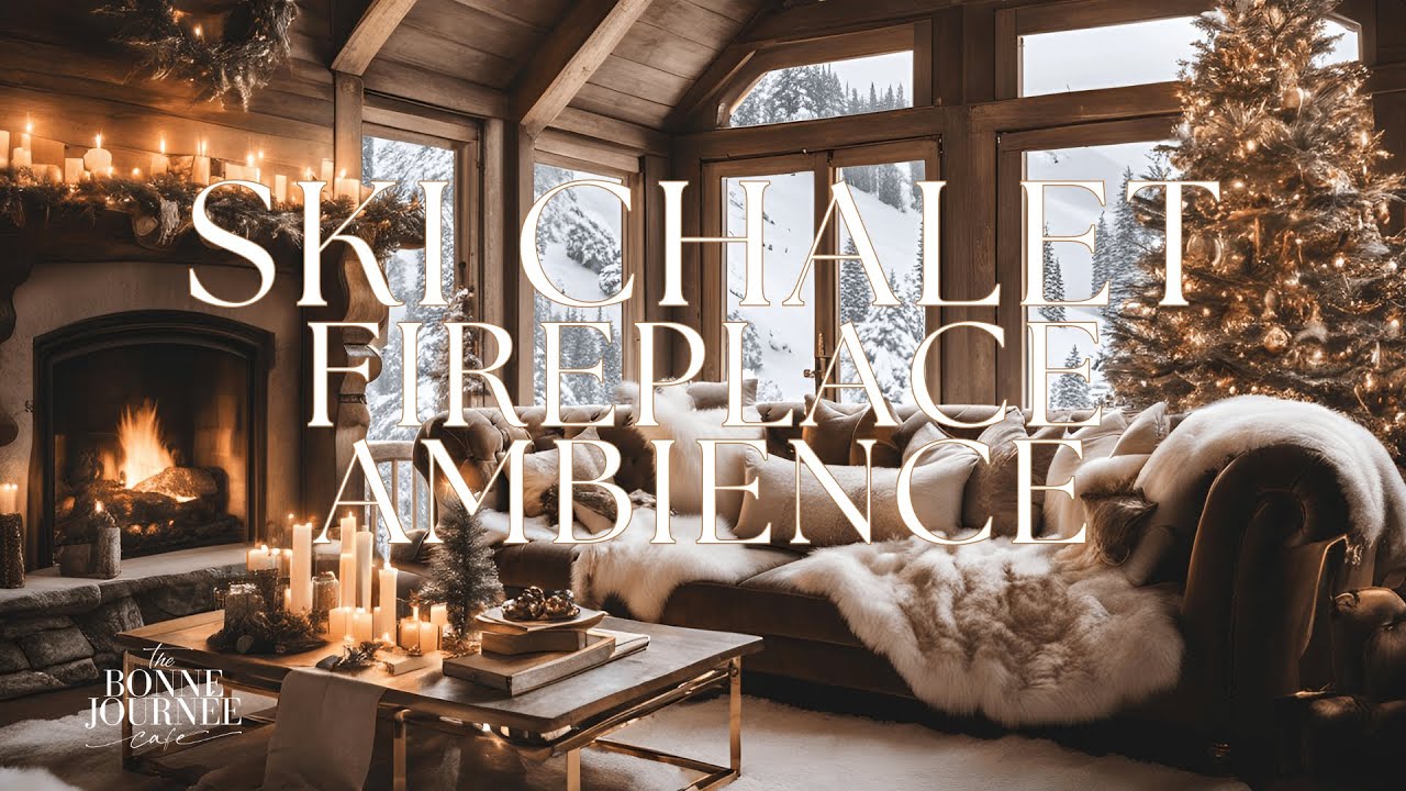COZY FRENCH ALPS SKI CHALET AMBIENCE: Crackling Fireplace, Snowy ...