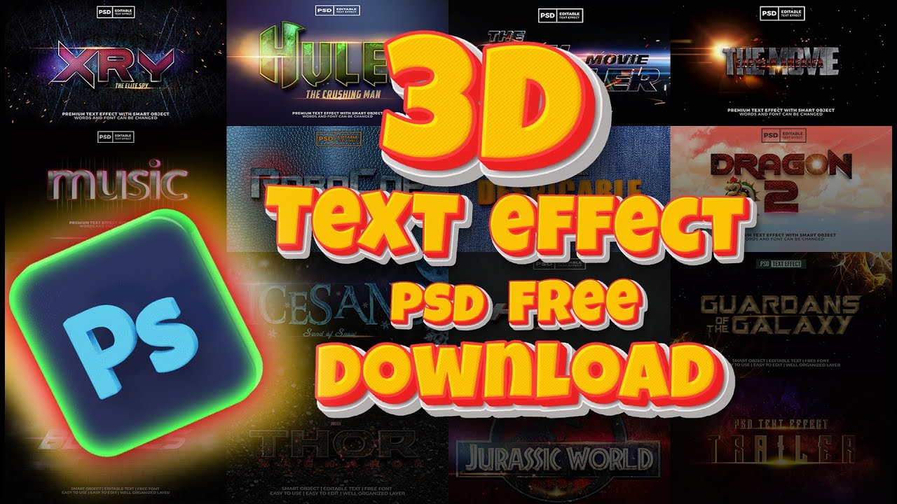 Free 3D Text Effect PSD Files for Stunning Designs Download Now | Best ...
