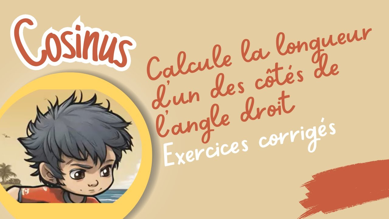 Cosinus - Calcul de la longueur d'un des côtés de l'angle droit - YouTube