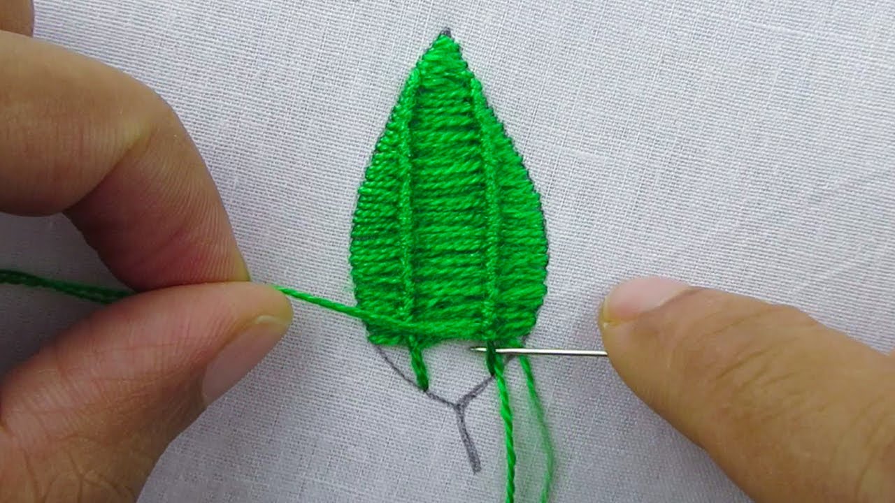 Latest Hand Embroidery Designer Leaf Stitch Embroidery Tutorial Needle ...