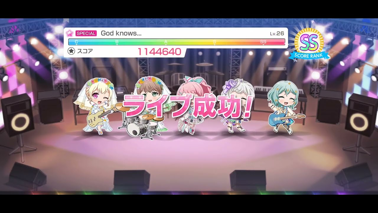 Bang Dream -Poppin'Party (God knows...) Special Lvl 26 Full Combo - YouTube