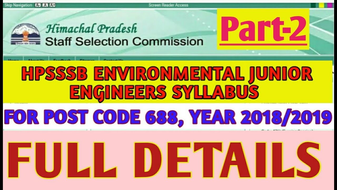 HPSSC Environmental Junior Engineers syllabus Part-2 - YouTube