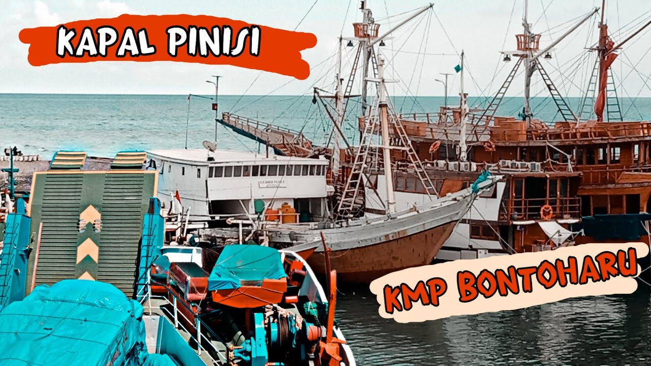 Kapal Kapal Pinisi Berkumpul Di Pelabuhan Bira,Saat kapal Ferry - KMP ...