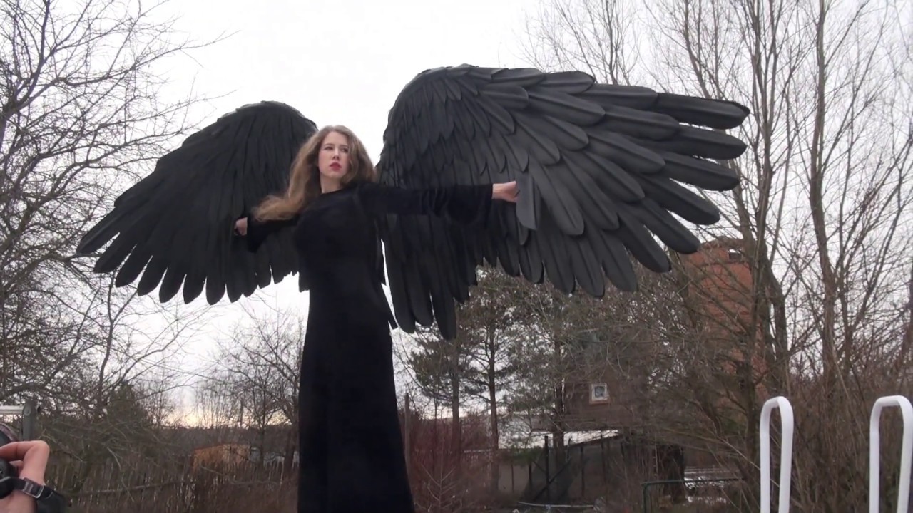 Large waving/movable crow Black Angel wings anime Cosplay Costume by ...