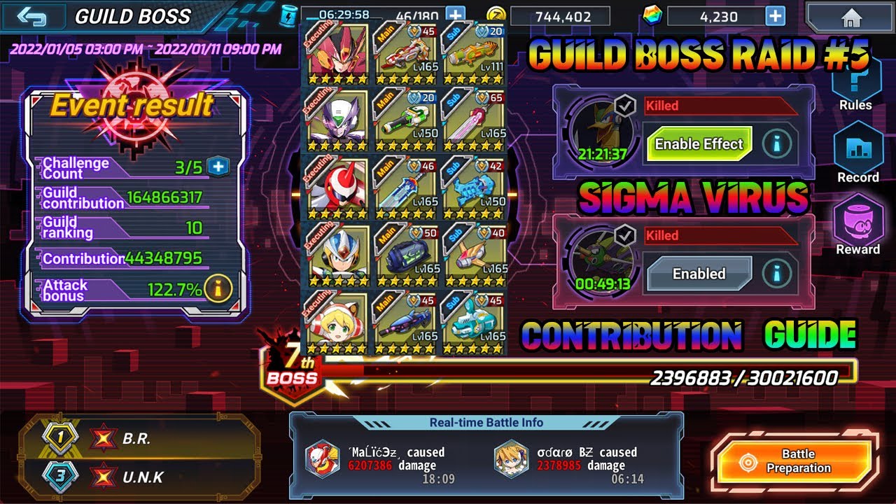 MegaMan X DiVE - Guild Boss Raid #5 ~Contribution Guide~ Sigma Virus ...