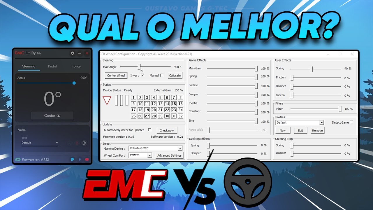 EMC vs WHEEL CONFIG | Qual o melhor para o Volante Caseiro? - YouTube