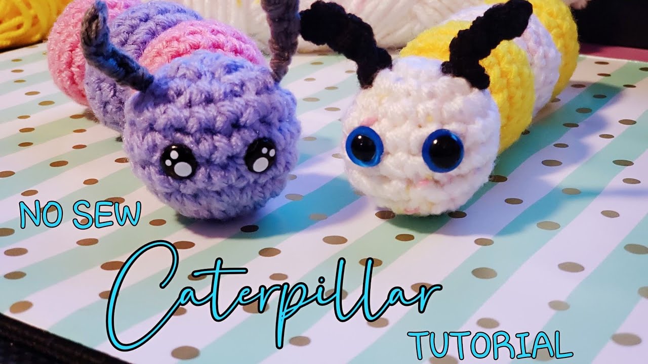 How to Crochet an Easy Caterpillar Tutorial🐛 No Sew Pattern!! - YouTube