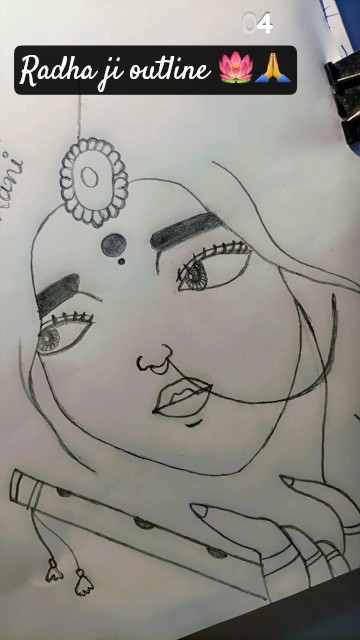 outline of radha rani ️🌸||#drawing #radheradhe - YouTube