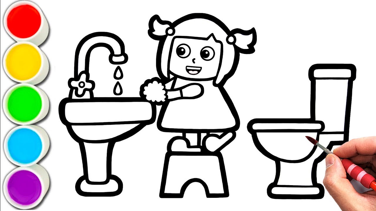 Hand Washing Drawing, Painting & Coloring For Kids and Toddlers_ Child ...