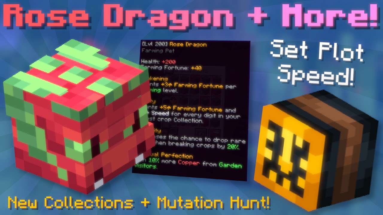 Rose Dragon! Sundial! New Collections + Mutation Hunt! (Hypixel ...