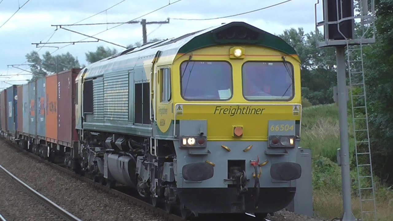 66504 In Powerhaul Livery Passes Adwick For Leeds - YouTube