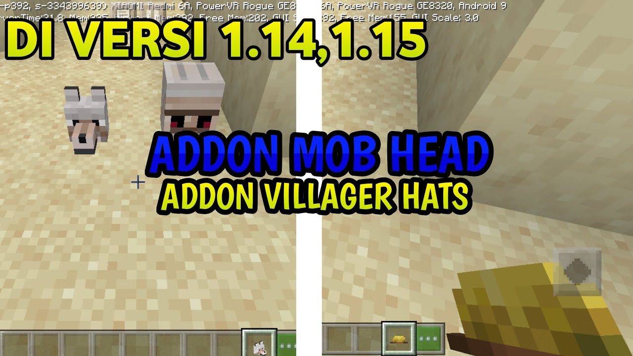 ADDON MOB,ADDON VILLAGER HATS DI MINECRAFT VERSI 1.14,1.15 | MINECRAFT ...