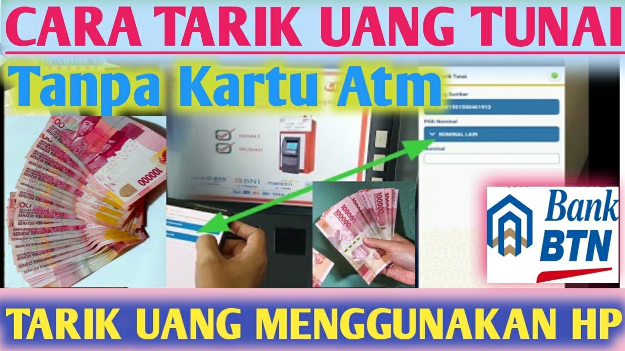 Cara tarik tunai tanpa kartu atm btn || Tutorial tarik tunai menggunakan mobile banking bank btn ...
