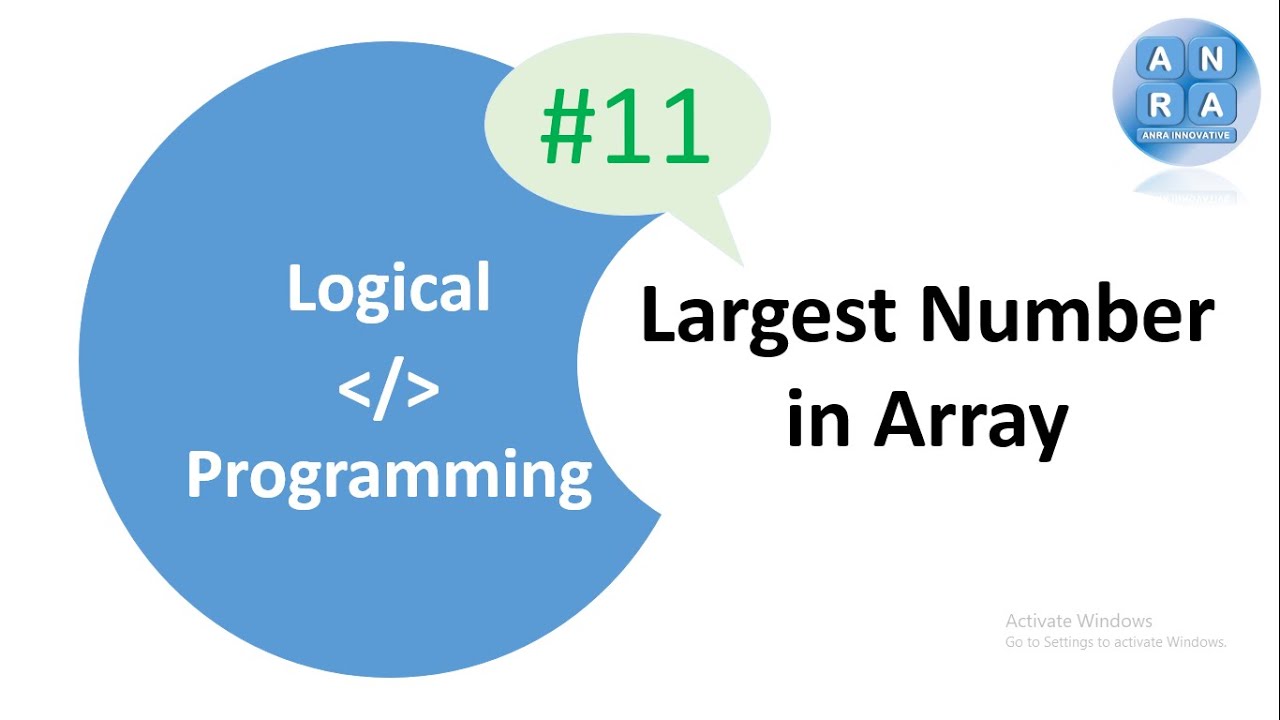 11 Largest Number In Array YouTube 11 Largest Number In Array YouTube