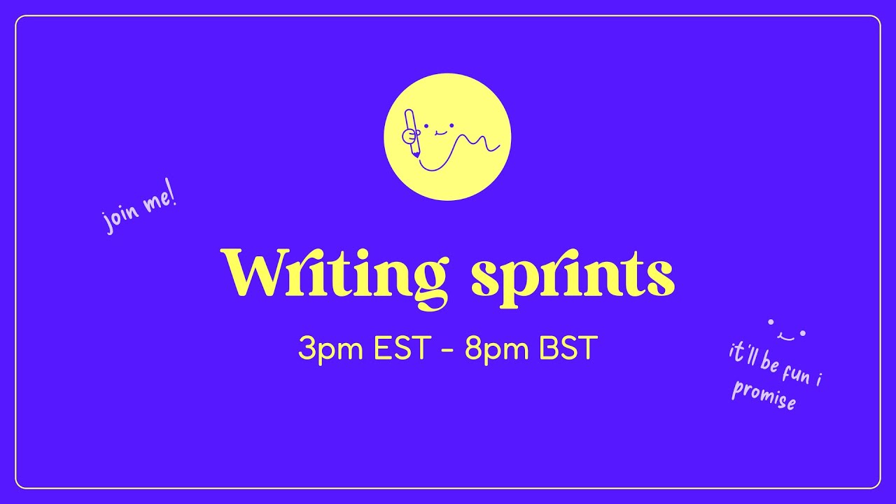 Writing & Productivity Sprints || 3pm EST / 8pm BST - YouTube