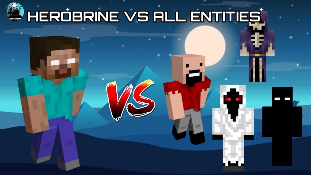 Herobrine Vs All Minecraft Entities 💀 | Elite Gamerz - YouTube