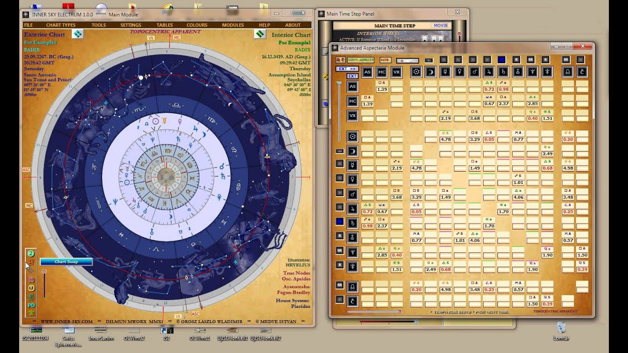 Sidereal Astrology Software - 2Charts Mode and Aspectaria - YouTube