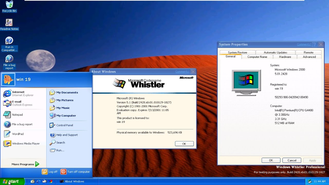 Windows xp build