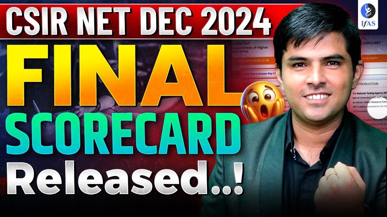 CSIR NET Dec 2024 Final Score Card Released IFAS - YouTube