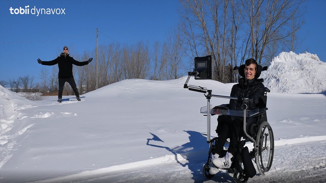 TD Pilot AAC device with outdoor eye tracking - YouTube