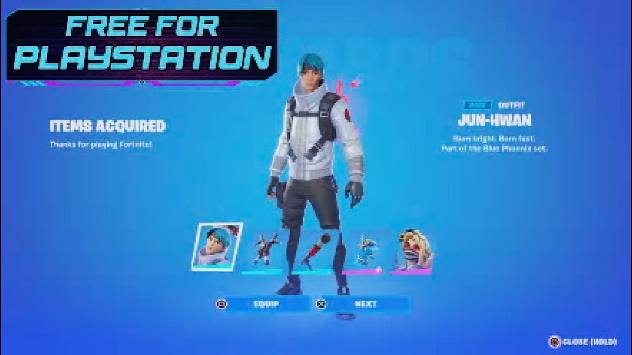 Fortnite FREE PlayStation Skin Blue Phoenix Pack Jun-Hwan - YouTube