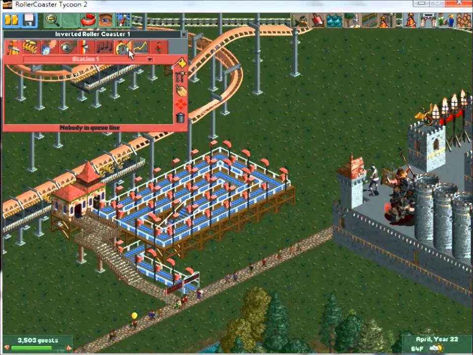 RCT2 Six Flags Nave ep.29 Cliffs! (and an inverted coaster) - YouTube