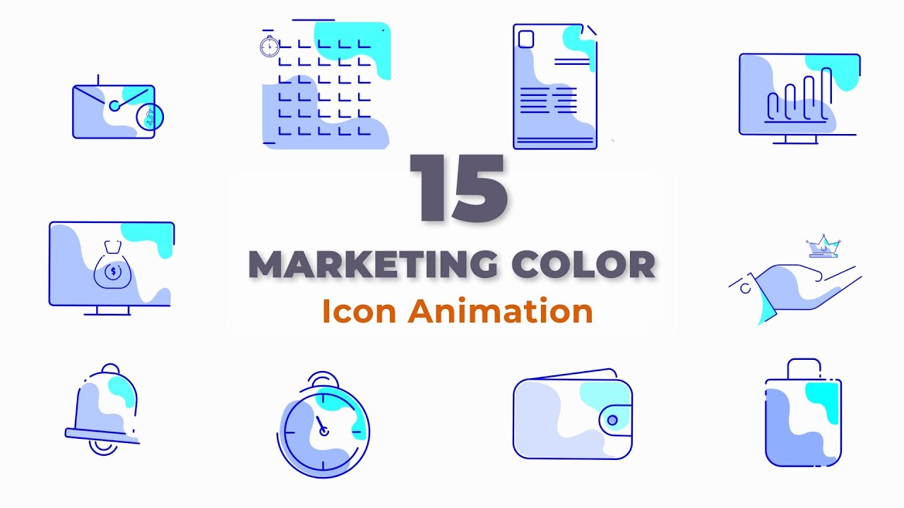 Marketing Color Icon Animation Scene After Effects Templates - YouTube