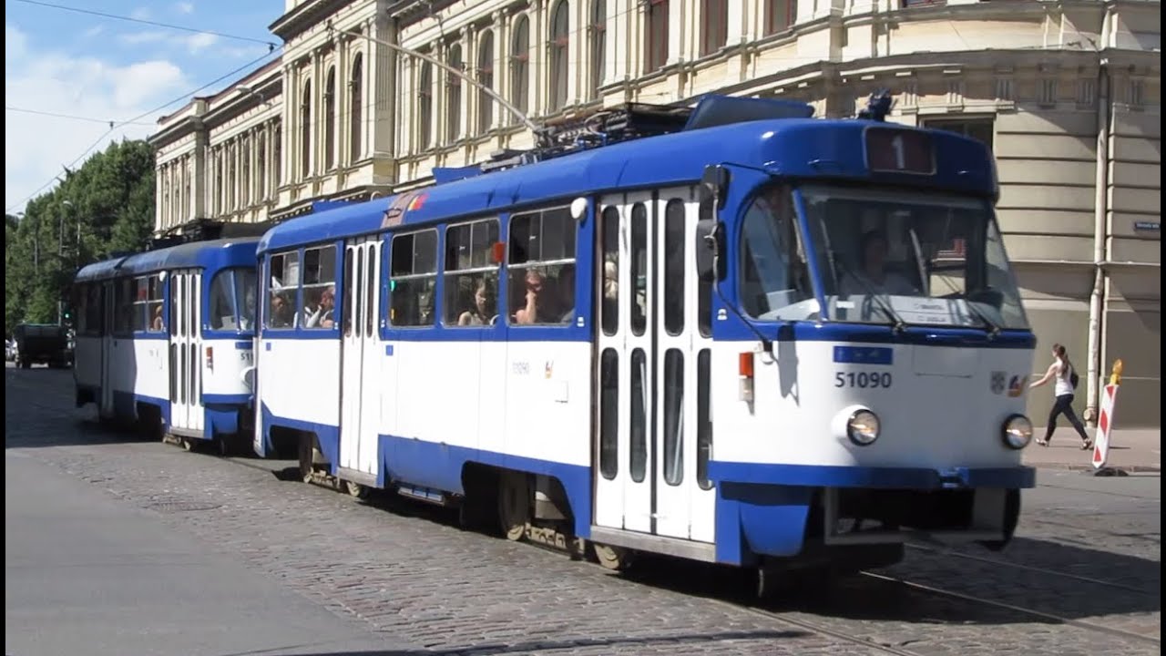 Trams in Riga, Latvia - YouTube