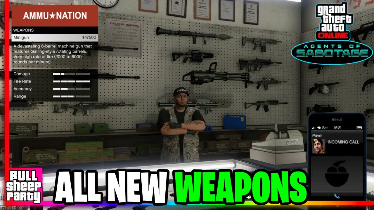 Here are "all" new weapons at Amu-Nation from the Agents Of Sabotage ...