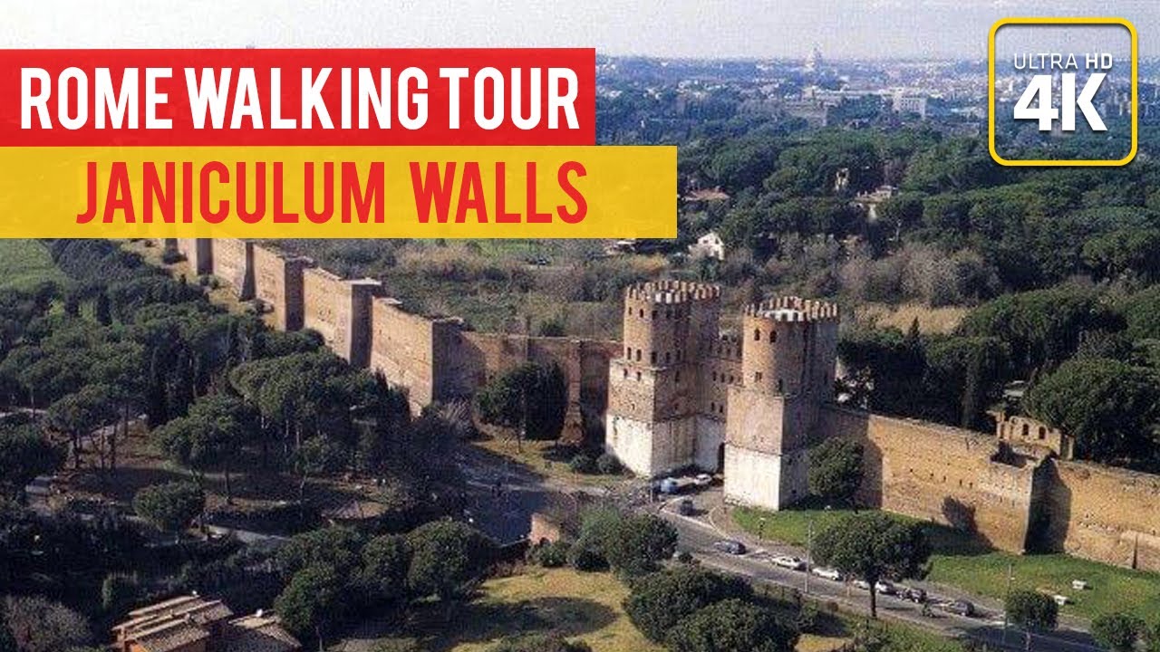 Janiculum Walls - Rome Walking Tour (4K ULTRA HD) - YouTube