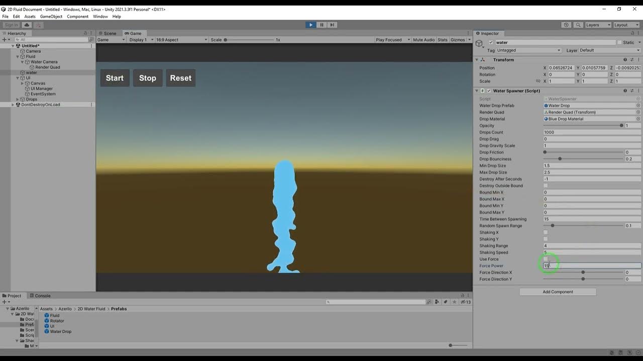 How to setup 2D Water Fluid in Unity - YouTube