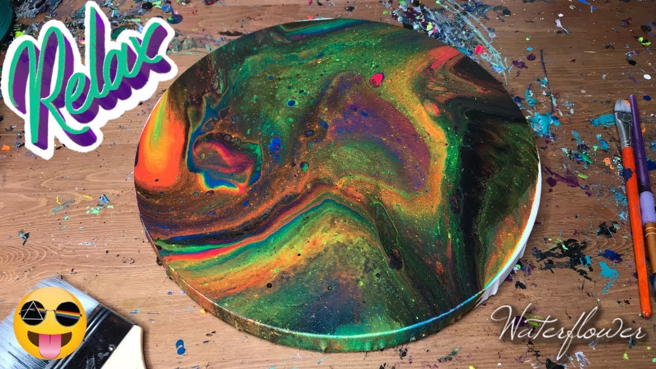 PAINTING IN ASMR (SUPER SATISFYING SOUNDS) Fluid Art | Acrylic Pouring ...