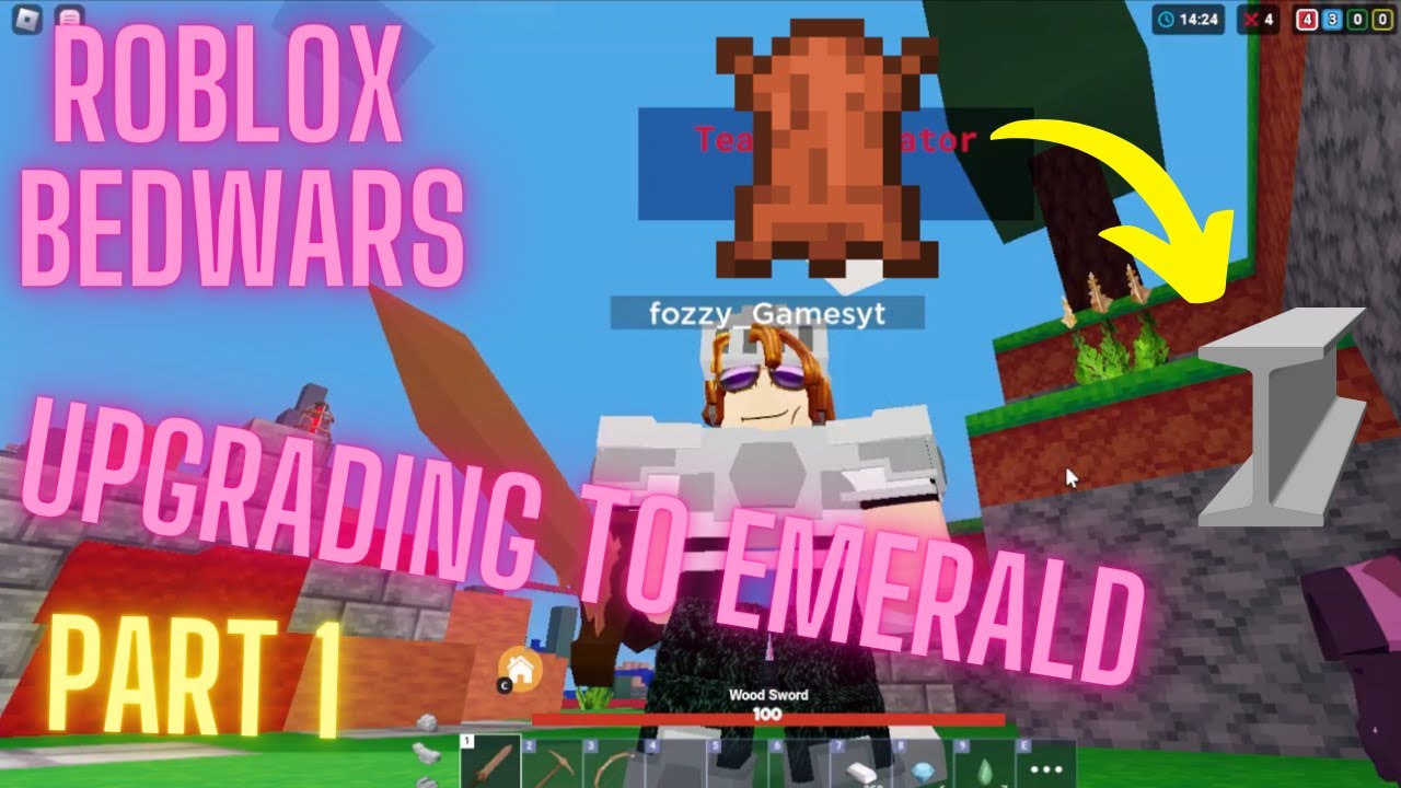 BEDWARS upgrading to EMERALD ARMOR part 1 - Fozzy Plays ROBLOX BedWars ...