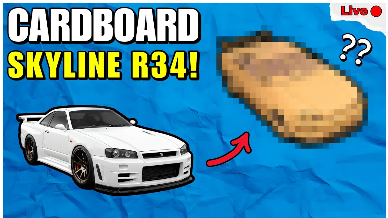 Let's make CARDBOARD Nissan skyline r34! Live 🔴 - YouTube