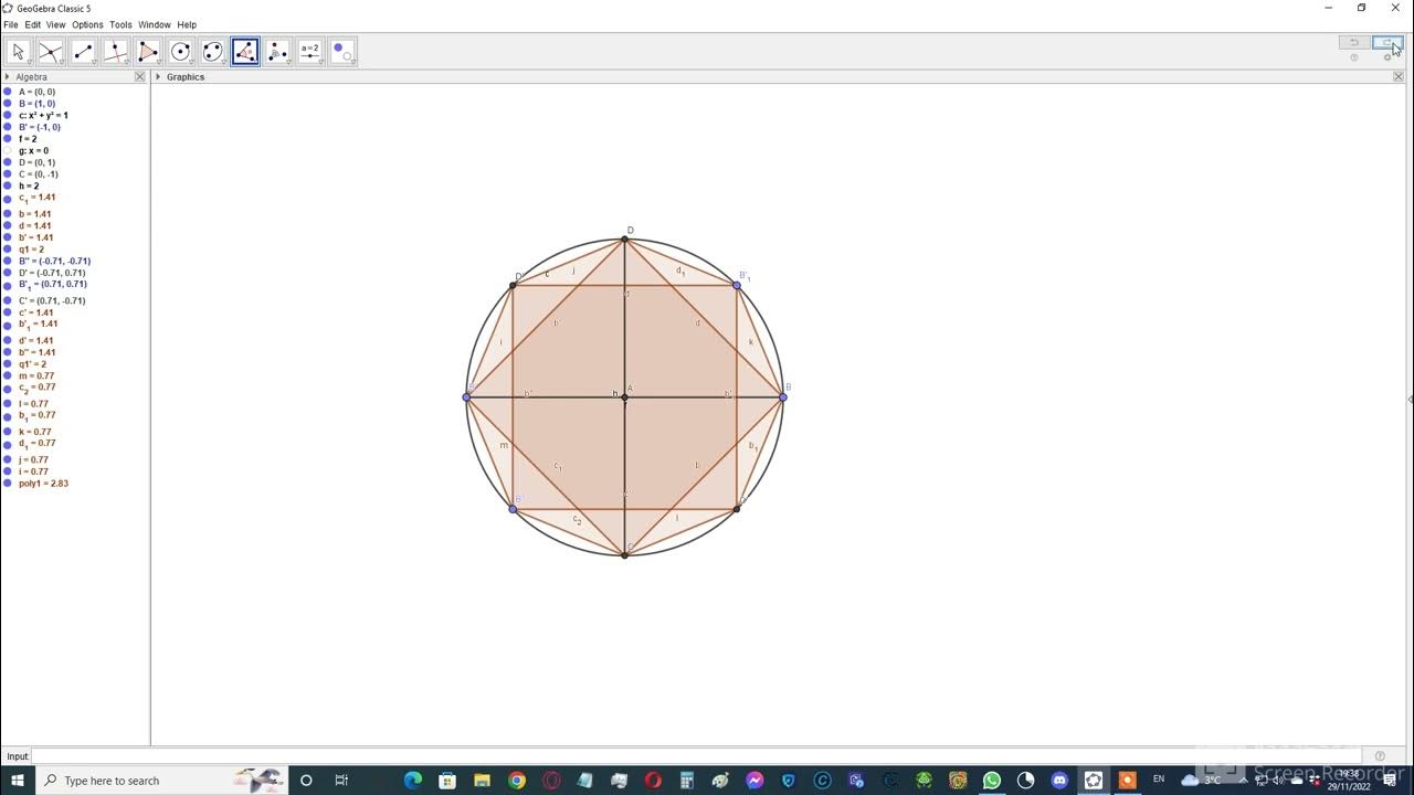 how to construct an octagon using the rotation method - YouTube