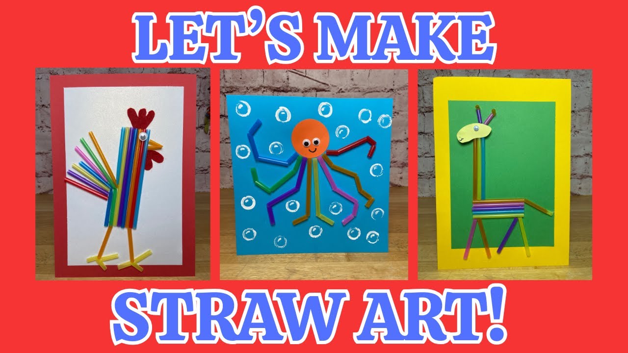 How To Make Animal Art With Drinking Straws ~ Fun & Easy Crafts! - YouTube
