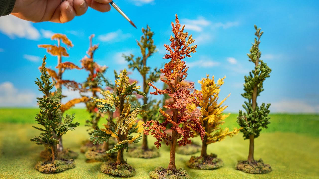 Miniature (No Shed) Autumn Trees for my Hogsmeade Diorama - YouTube