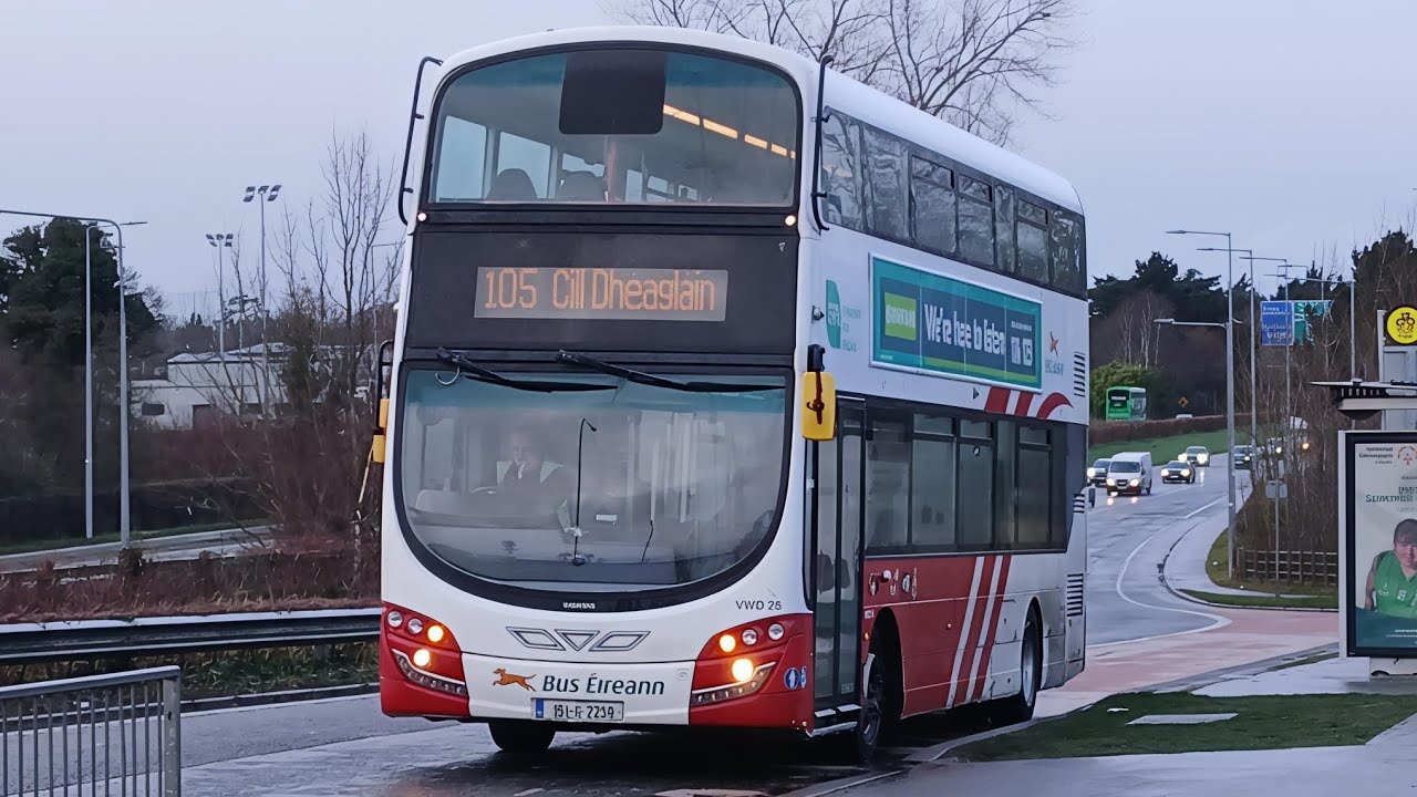 A ride on Bus Eireann Wright Eclipse Gemini 3 (VWD28) on route 105 to ...